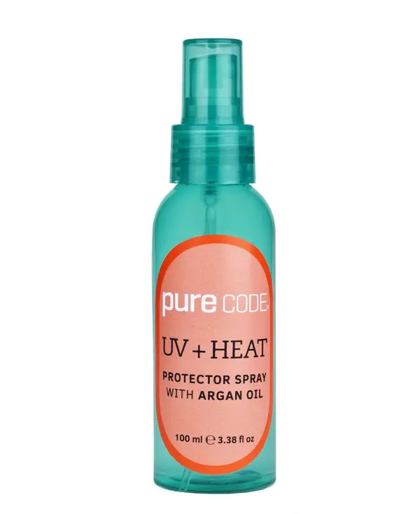 PURECODE Uv + Heat Protector Spray With Argan Oil - Clear