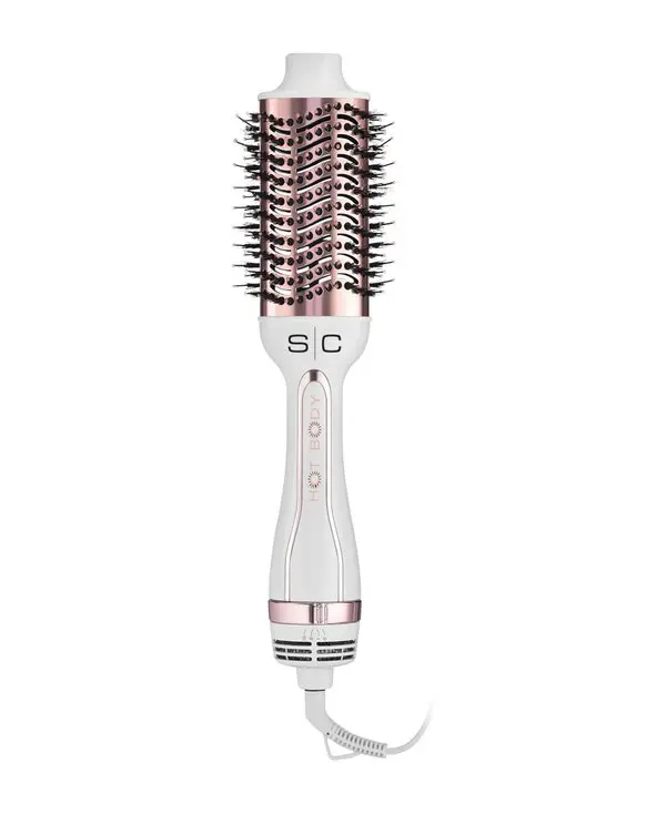 STYLECRAFT Hot Body Ionic 2-in-1 Blowout Hot Air Brush Hair Dryer Volumizer - White