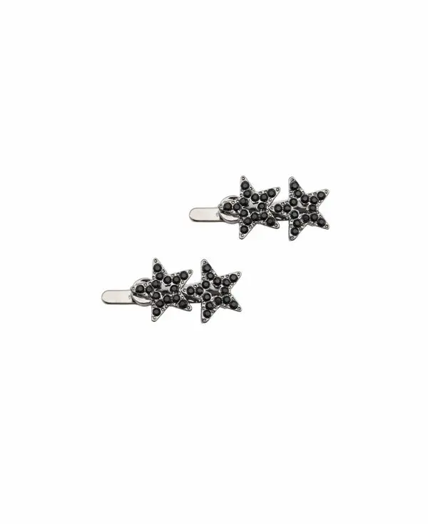 SOHO STYLE Twin Star Barrette Set - Black