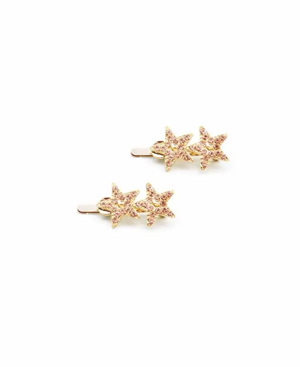 SOHO STYLE Twin Star Barrette Set - Dark Yellow