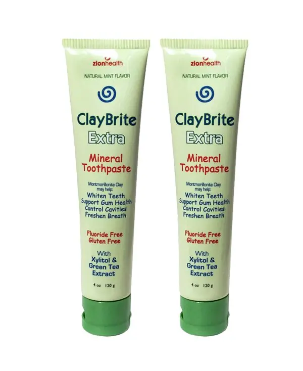 ZION HEALTH Claybrite Extra Toothpaste Set Of 2 Pack - No Color