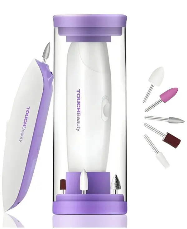 TOUCHBEAUTY Electric Cordless Manicure Pedicure Nail File Set - Purple