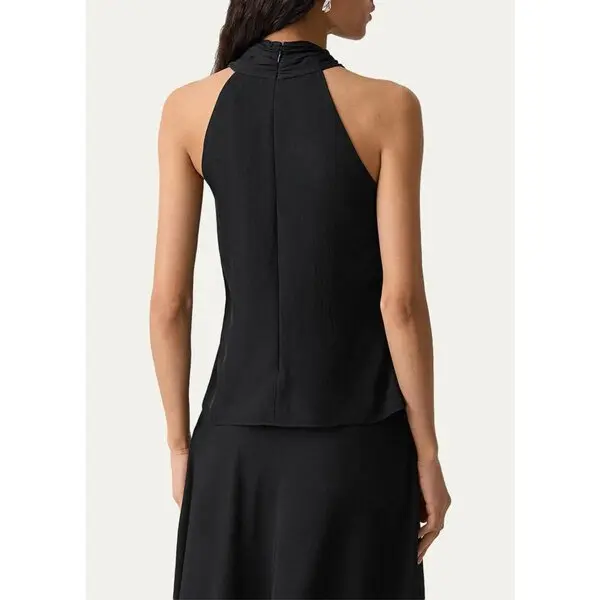 Theory Halter Solid Sleeveless Top - Blk