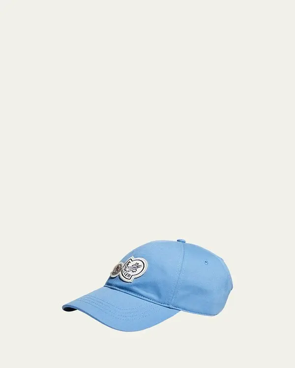 Moncler Double Logo-Patch Baseball Cap - Pastel Blue  display picture 3