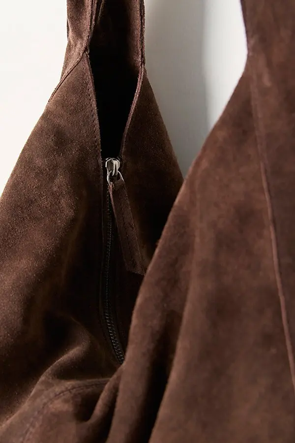 Free People Roma Suede Hobo Bag - Espresso