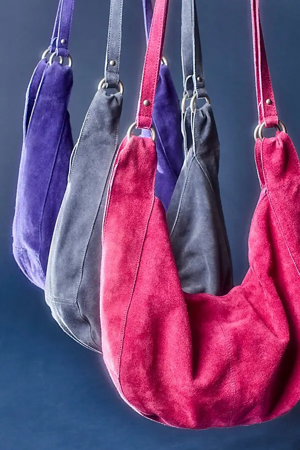 Free People Roma Suede Hobo Bag - Feel Good Fuchsia