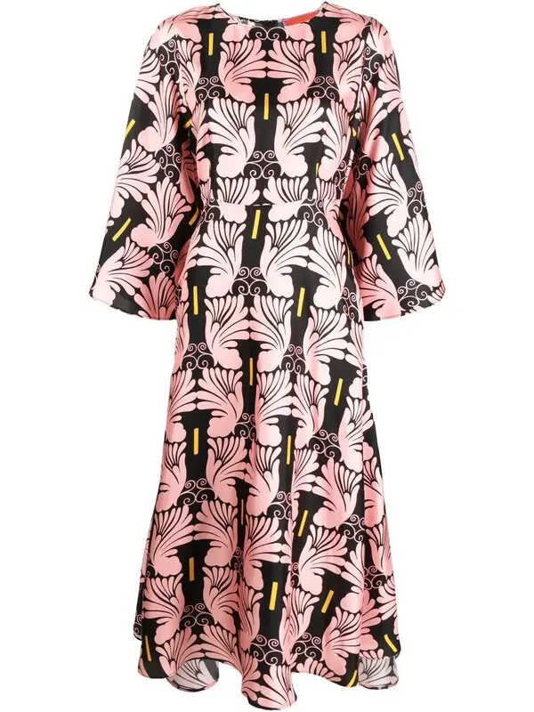 La DoubleJ Sorella Printed Silk Dress - Pink