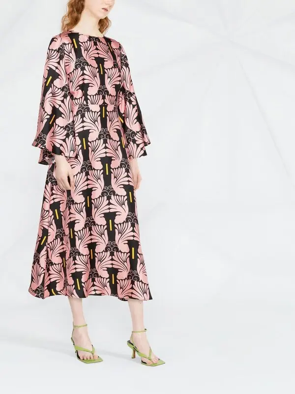 La DoubleJ Sorella Printed Silk Dress - Pink