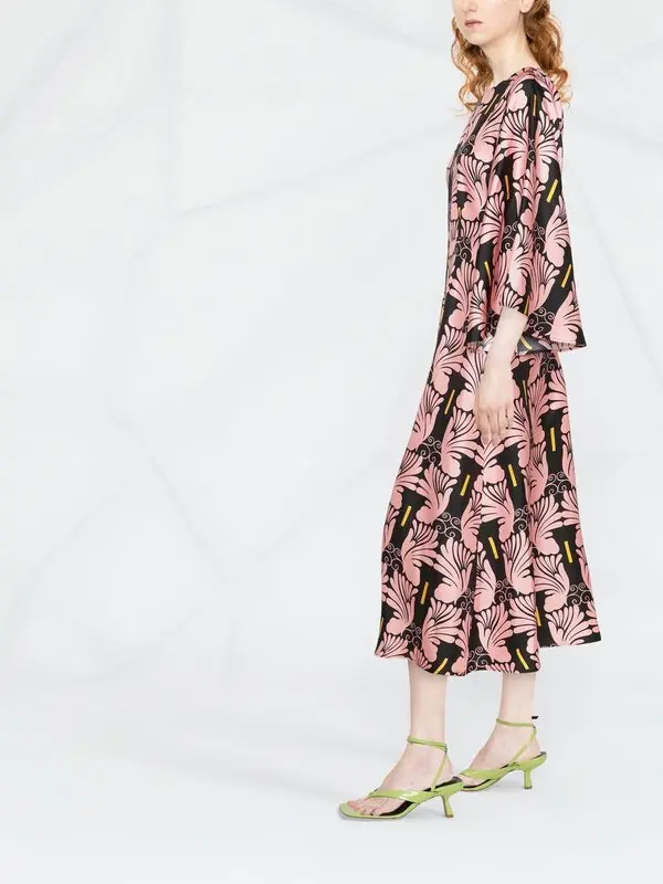 La DoubleJ Sorella Printed Silk Dress - Pink