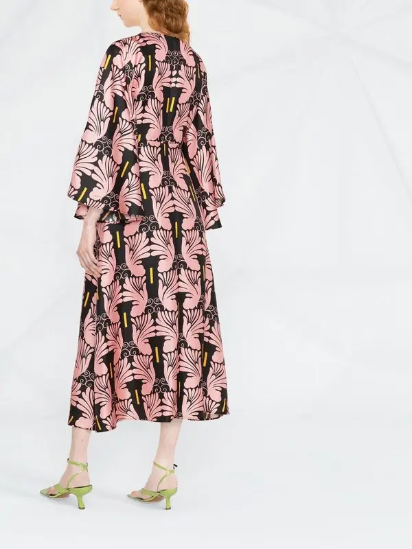 La DoubleJ Sorella Printed Silk Dress - Pink