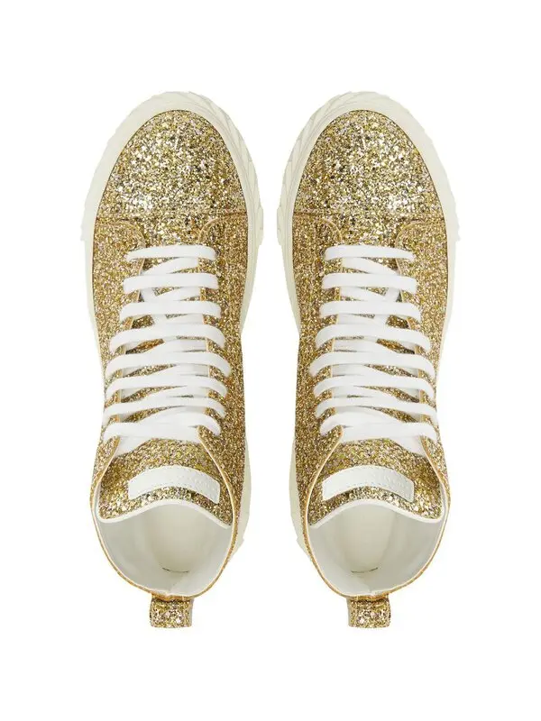 GIUSEPPE ZANOTTI Ecoblabber Glitter High-top Sneakers - Gold