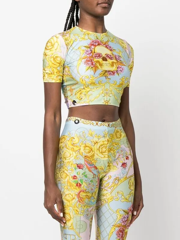 Philipp Plein Baroque-print Crop-top
