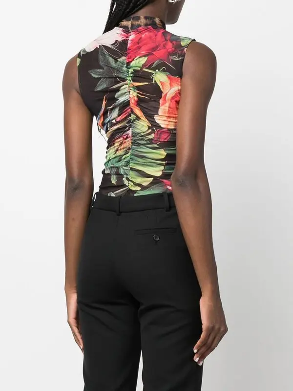 Philipp Plein Floral Sleeveless Bodysuit