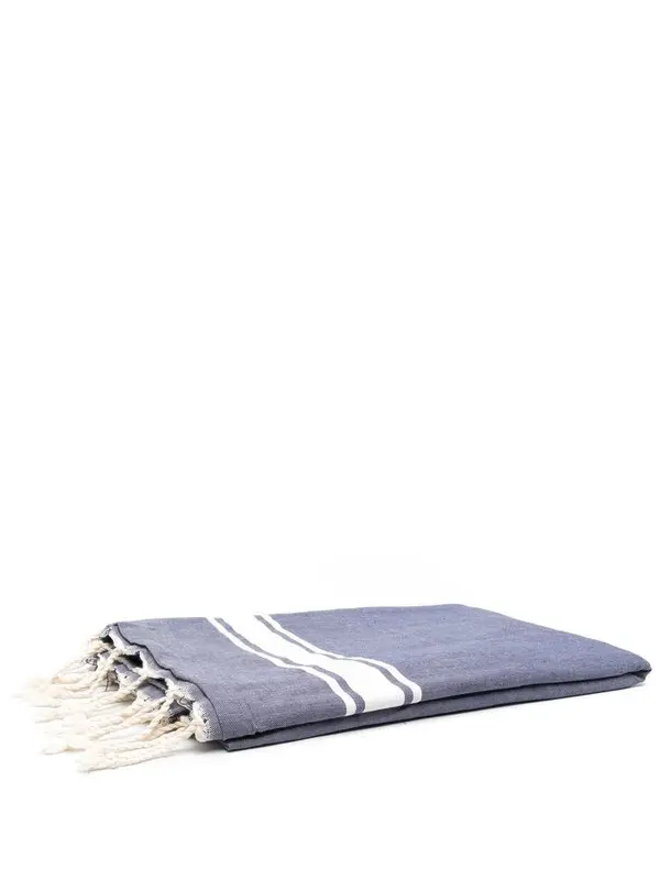 MC2 SAINT BARTH Fringe-detail Beach Towel - Blue
