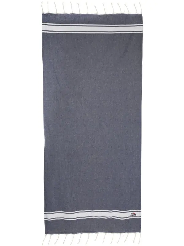 MC2 SAINT BARTH Fringe-detail Beach Towel - Blue