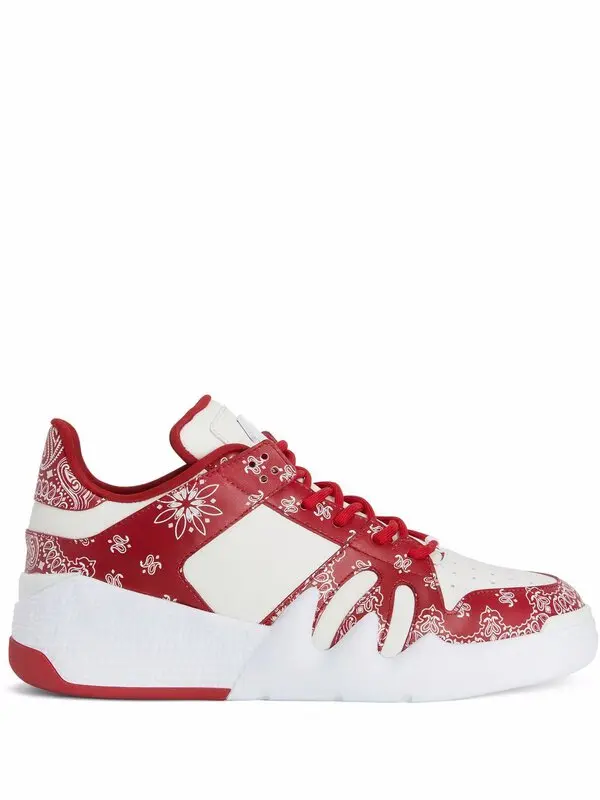 GIUSEPPE ZANOTTI Talon Bandana-print Sneakers - Red