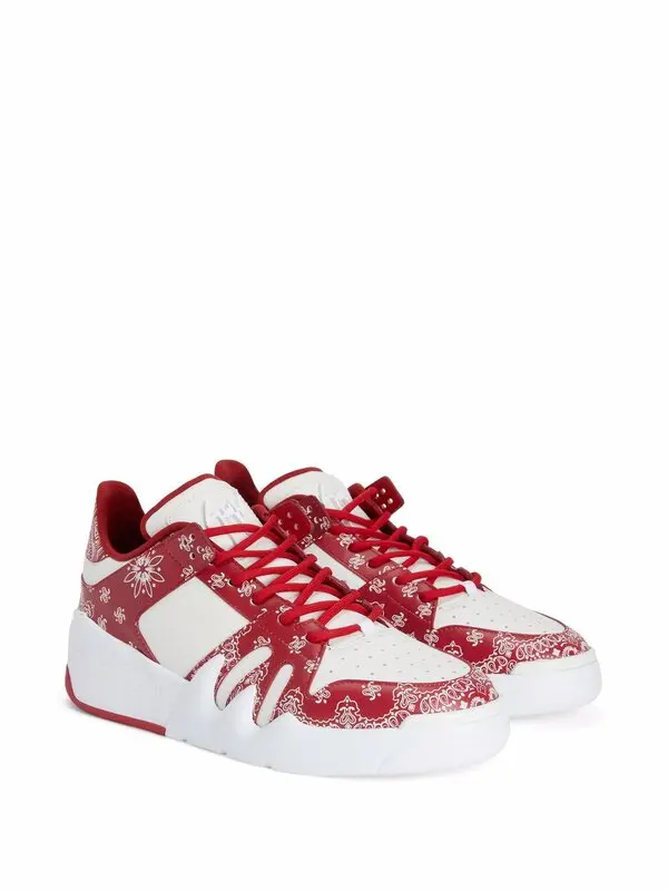 GIUSEPPE ZANOTTI Talon Bandana-print Sneakers - Red