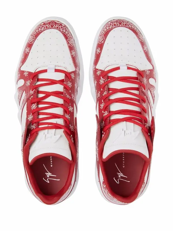 GIUSEPPE ZANOTTI Talon Bandana-print Sneakers - Red