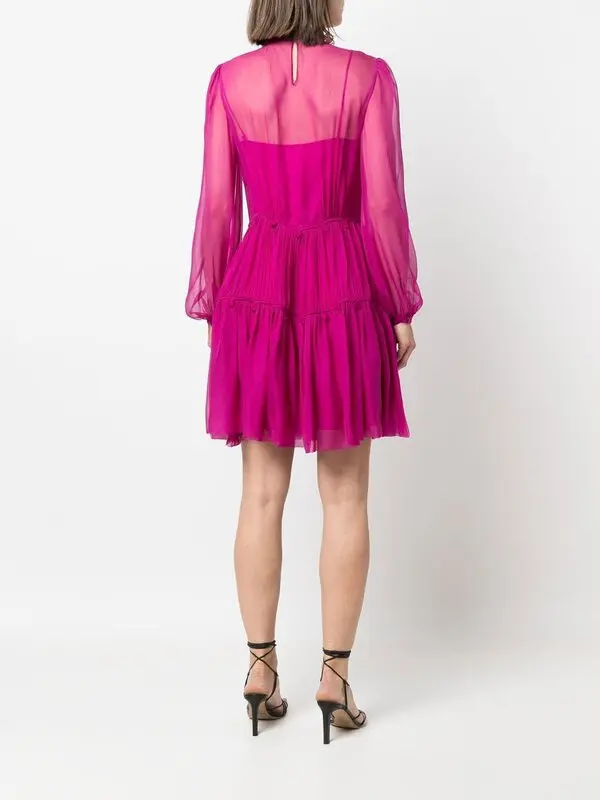 Alberta Ferretti Embroidered Chiffon Dress