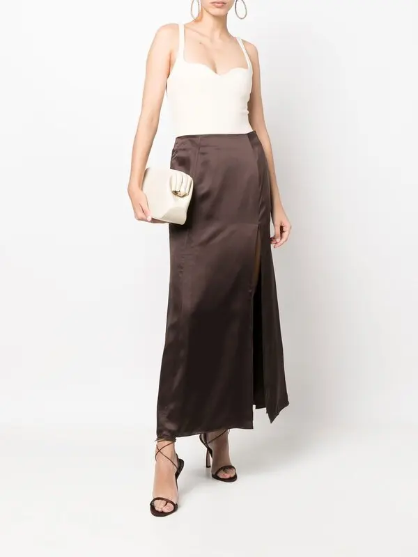 Bite Studios Side-slit Silk Skirt