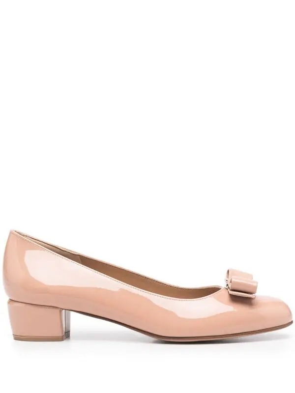 FERRAGAMO Vara Bow-detail Pumps - Neutrals