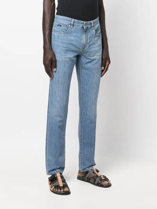 Zegna Stonewash Straight-leg Jeans