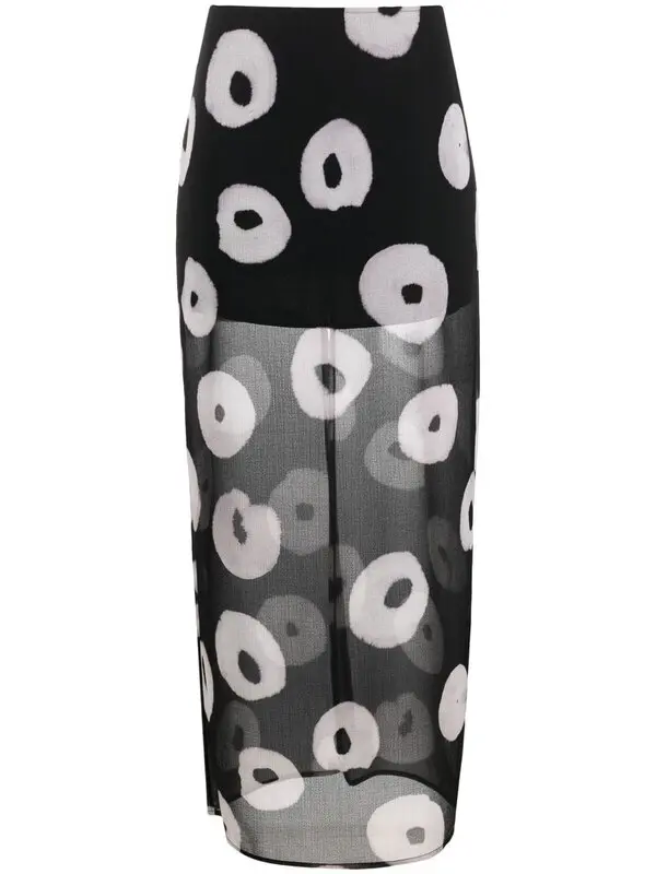 Nina Ricci Printed Semi-sheer Skirt