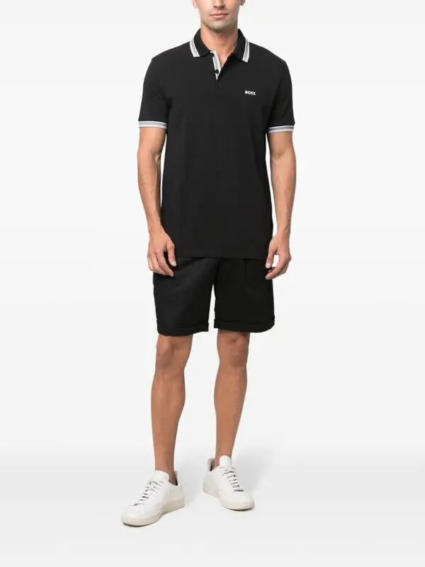 BOSS Embroidered-logo Cotton Polo Shirt - Black