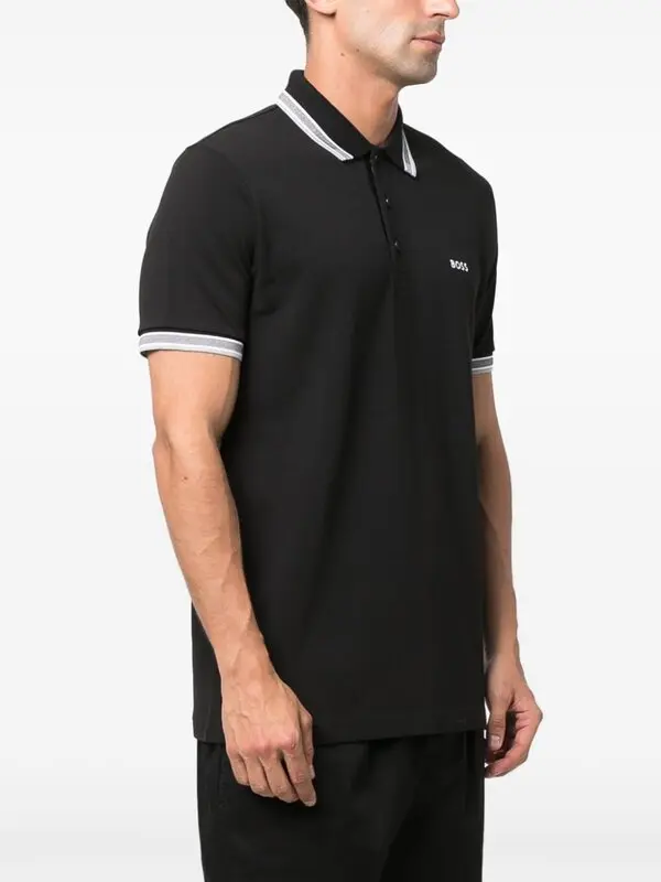 BOSS Embroidered-logo Cotton Polo Shirt - Black