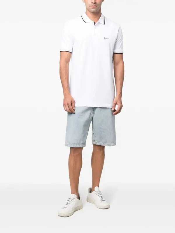 BOSS Embroidered Logo Polo Shirt - White