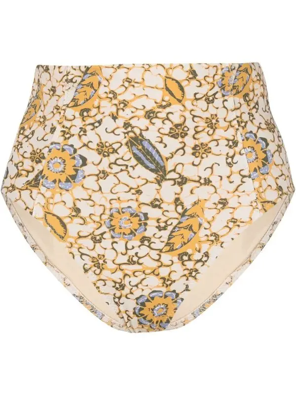 Ulla Johnson Zahara Citrus-print Bikini Bottom - Neutrals