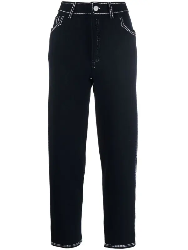 BARRIE High-rise Straight-leg Trousers - Blue
