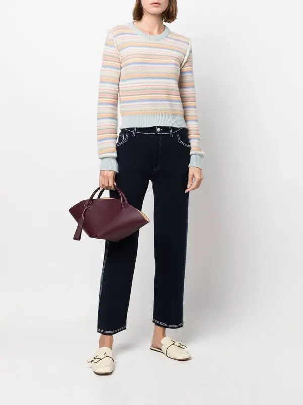 BARRIE High-rise Straight-leg Trousers - Blue