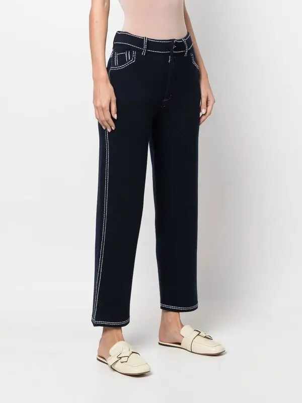 BARRIE High-rise Straight-leg Trousers - Blue