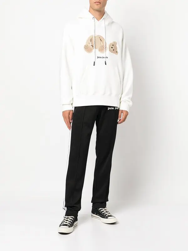 Palm Angels Bear-print Hoodie - White