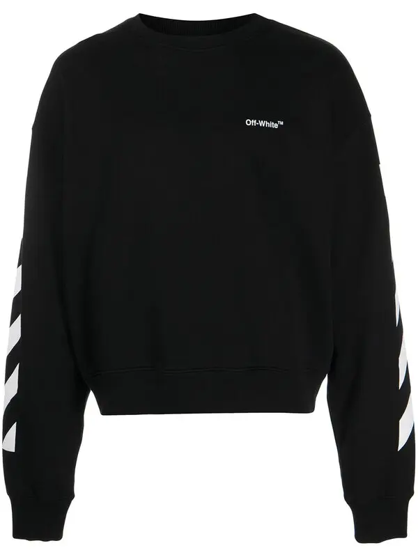 Off-White Diagonal Helvetica Oversized Sweatshirt - Black