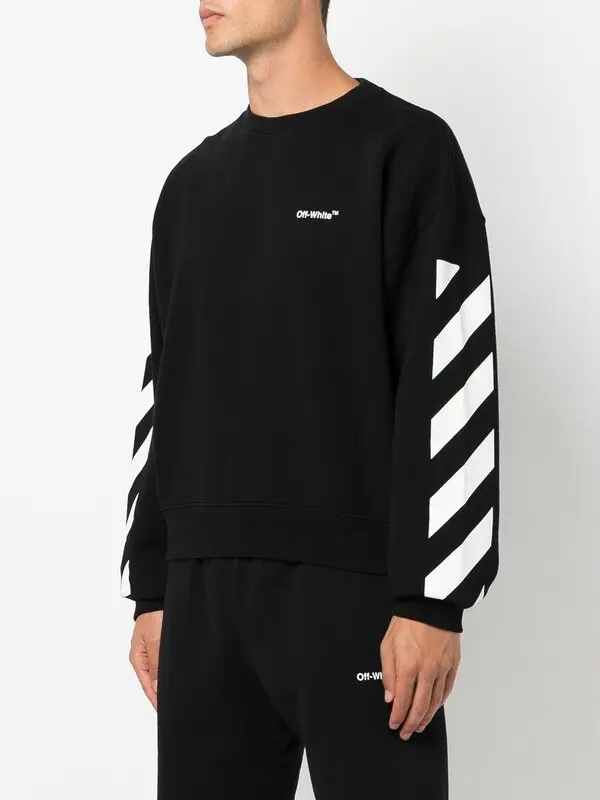 Off-White Diagonal Helvetica Oversized Sweatshirt - Black