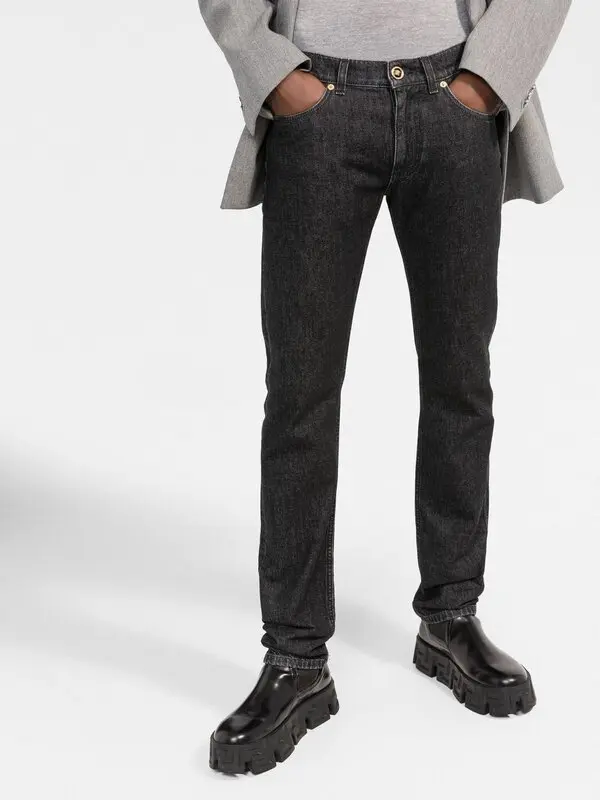 Versace Tapered Denim Jeans - Black