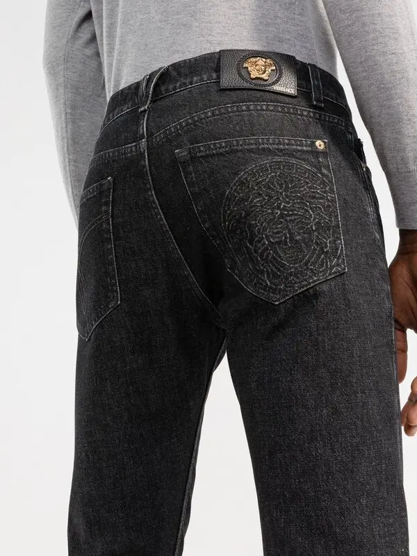 Versace Tapered Denim Jeans - Black