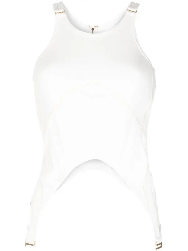 DION LEE Garter Corset Tank Top - White