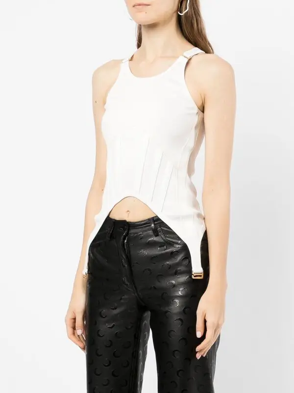 DION LEE Garter Corset Tank Top - White