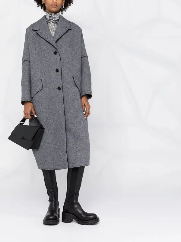 MAISON MARGIELA Single-breasted Tweed Overcoat