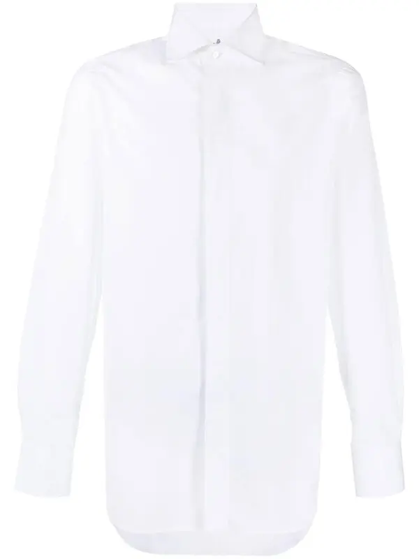 FINAMORE 1925 Long-sleeve Poplin Shirt - White
