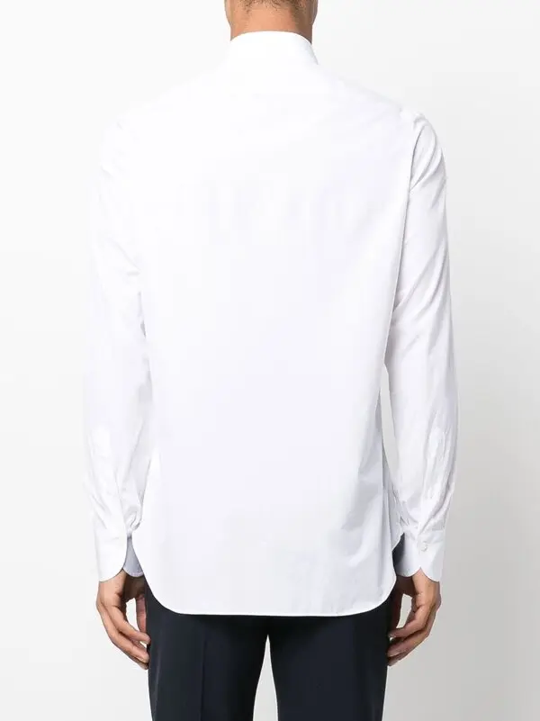 FINAMORE 1925 Long-sleeve Poplin Shirt - White