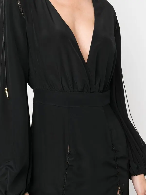 Roberto Cavalli Front-slit Silk Midi Dress