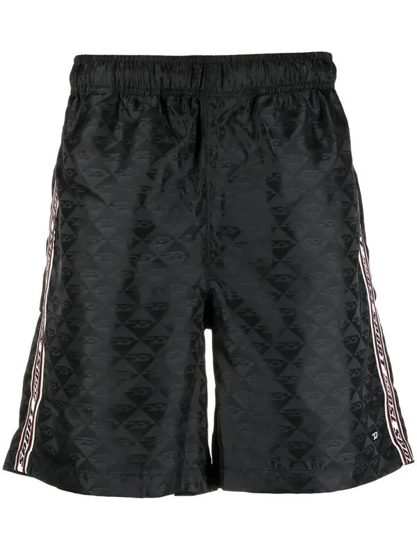 DIESEL® Jacquard-logo Motif Running Shorts - Black