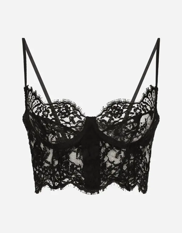 Dolce & Gabbana Lace Balconette Bralette - Black
