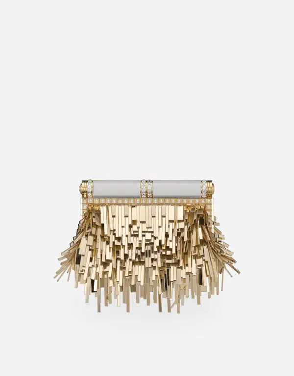 Dolce & Gabbana Nappa Leather Bag With Fringing - Gold