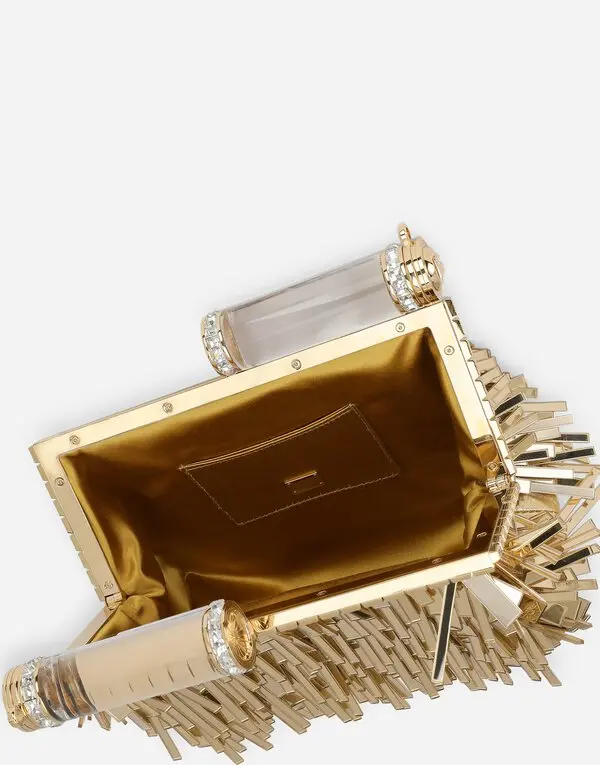 Dolce & Gabbana Nappa Leather Bag With Fringing - Gold