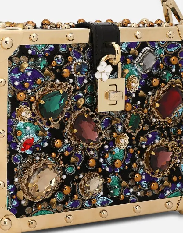 Dolce & Gabbana Jacquard Dolce Box Bag With Embroidery - Multicolor
